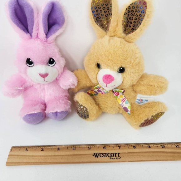 Hug & Luv | Toys | Set Of 2 Plush Bunnies Brown With Bow Tie Hug Luv ...
